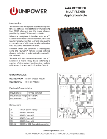 UNIPOWER Rectifier Multiplexer 4x64 Application Note | Manualzz