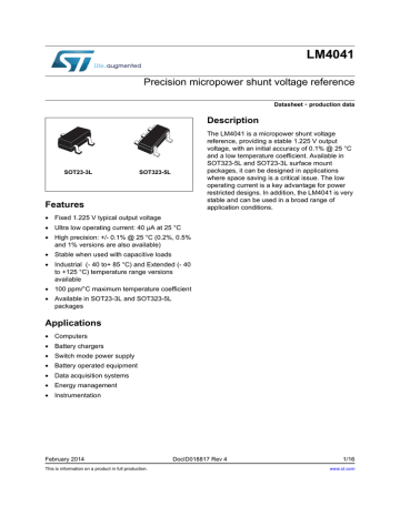 STMicroelectronics LM4041 Datasheet | Manualzz