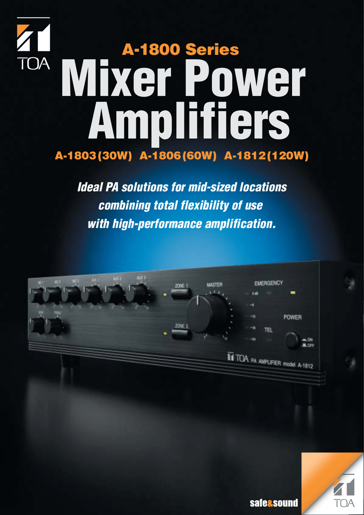 Toa pa amplifier model a-1806 mixer power amplifier