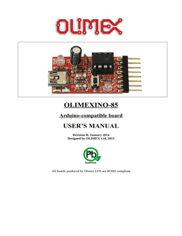 Arduino-compatible board OLIMEXINO 85 User's Manual | Manualzz