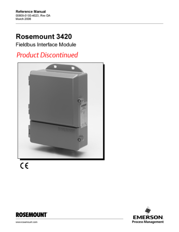 Rosemount 3420 Fieldbus Interface Module Owner's Manual | Manualzz