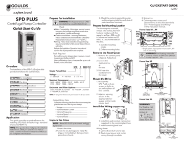 Centrifugal Pump Controller SPD PLUS Quick Start Guide | Manualzz