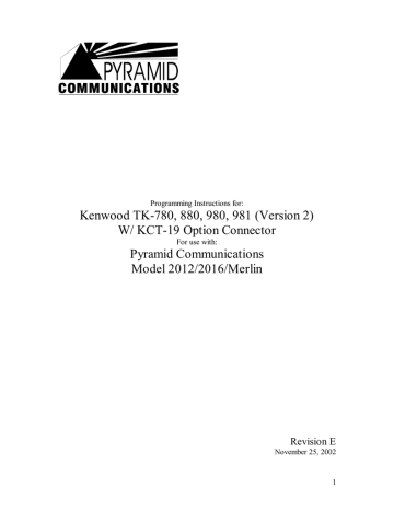 Kenwood KCT-19 Programming Instructions Manual | Manualzz