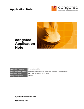 congatec embedded PC module Application Note | Manualzz