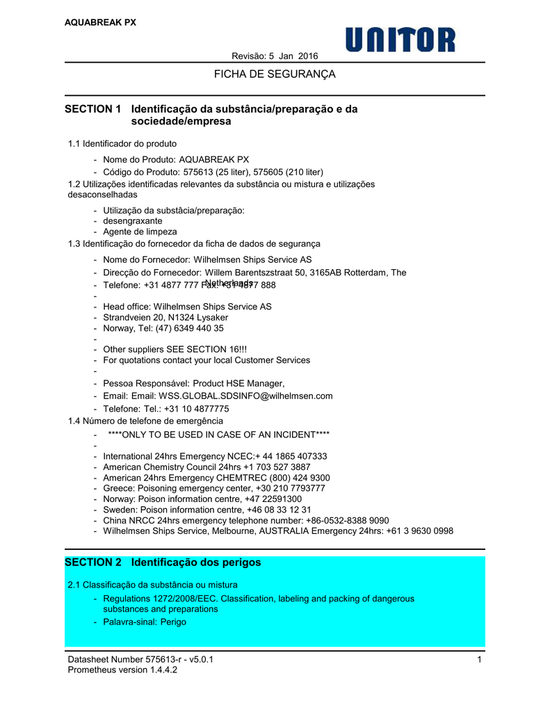 Unitor Msds PDF Firefighting Personal Protective Equipment, 54% OFF