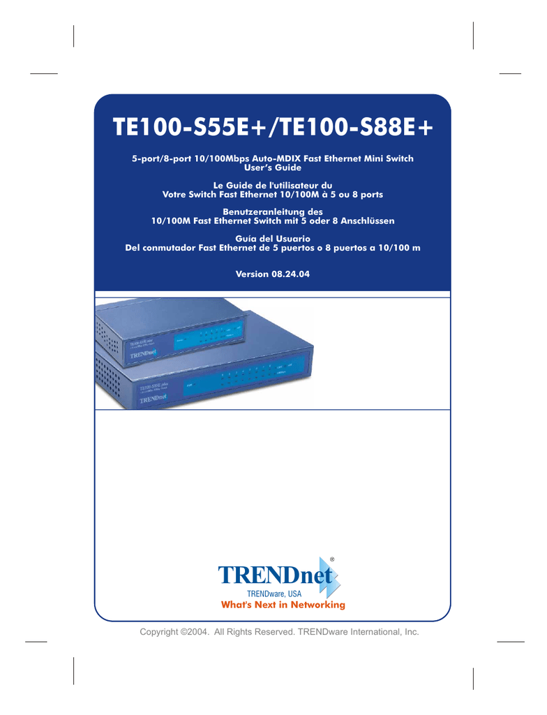 Trendnet TE100-S55EPLUS User guide | Manualzz