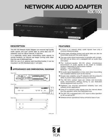TOA NX-100 Specifications | Manualzz