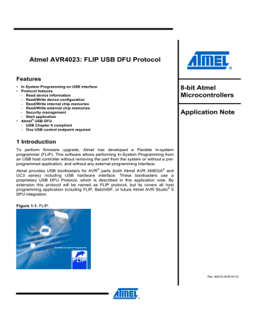 Atmel USB DFU Protocol Application Note | Manualzz
