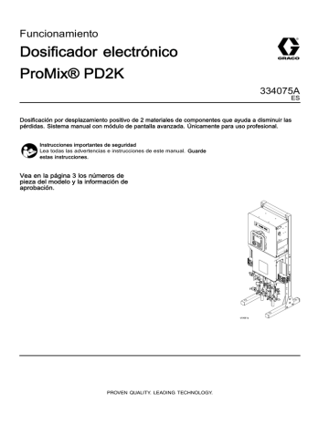 Graco 334075A, ProMix PD2K Electronic Proportioner Owner's Manual ...