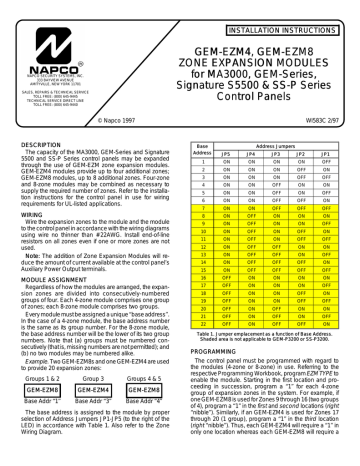 NAPCO GEM-Series Installation instructions | Manualzz