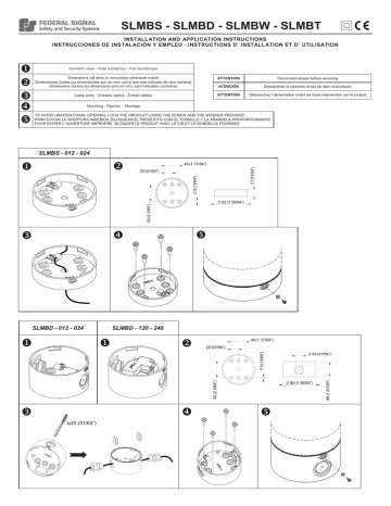 Boîtier de montage SLMBS 012-024, SLMBT 012-024, SLMBW 012-024, SLMBD 012-024, SLMBT 120-240 ...