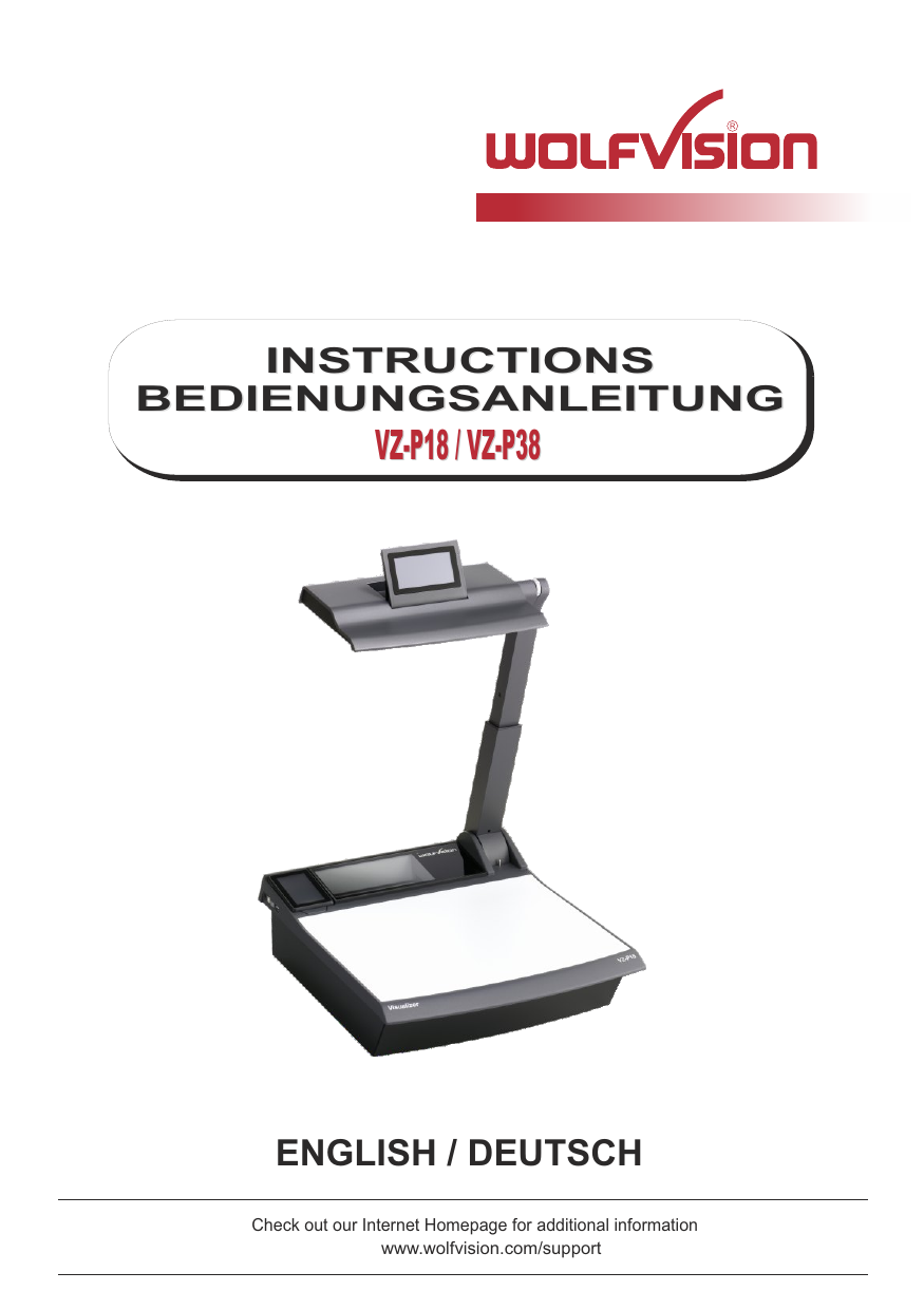 WolfVision VZ-P38 User Manual | Manualzz