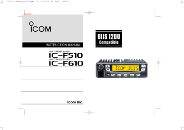 ICOM IC-F621 Instruction manual | Manualzz