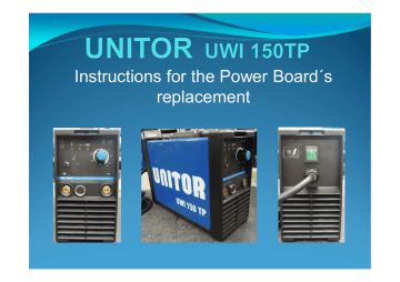 UNITOR UWI 150TP Welding Machine Power Board Replacement Instructions ...