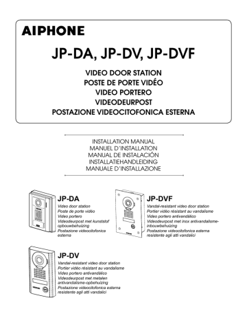 Aiphone JP-DA, JP-DV, JP-DVF Install Manual | Manualzz