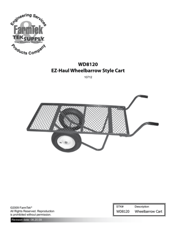 Farmtek Wd8120 Wheelbarrow Cart Instruction Manual Manualzz