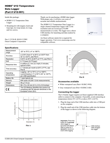 HOBO U12-001 U12 Temperature Data Logger User's manual | Manualzz