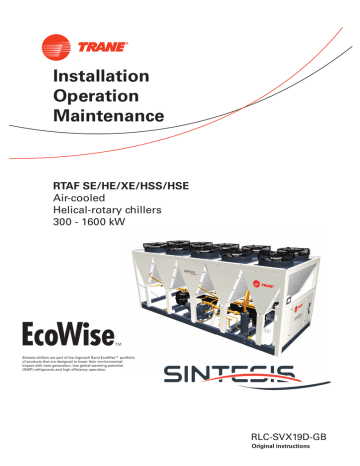 Trane air-cooled chiller RTAF SE/HE/XE/HSS/HSE Installation Operation ...