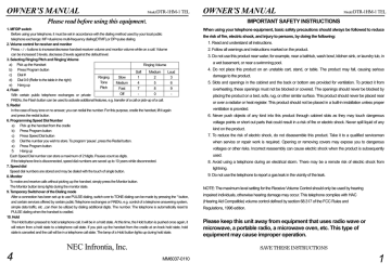 NEC DTR-1HM-1 TEL Owner's Manual | Manualzz