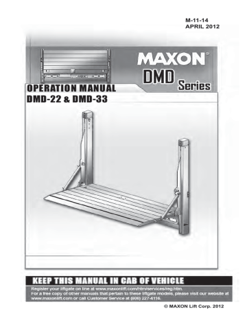 LOADING VEHICLE. Maxon DMD | Manualzz