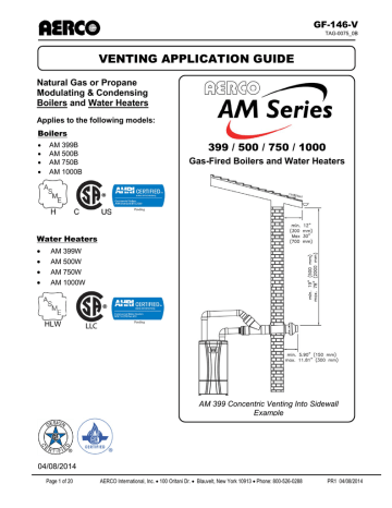 Aerco AM 750W Application Manual | Manualzz