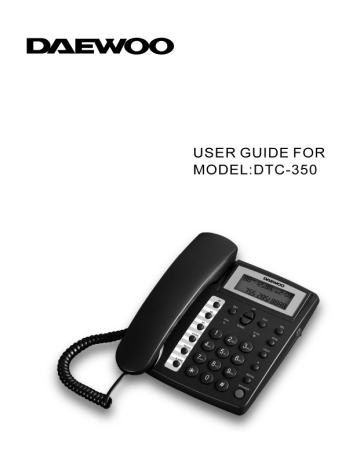 DAEWOO Caller ID phone DTC-350 User Guide | Manualzz