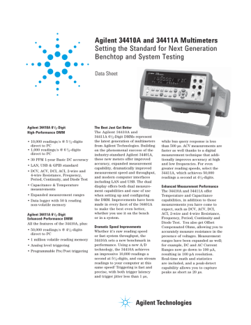 Agilent Technologies 34411A Datasheet | Manualzz