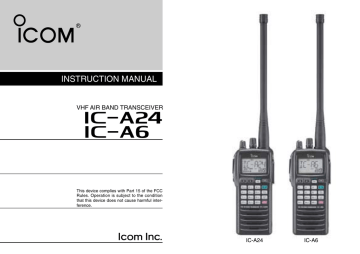 ICOM IC-A24 Instruction manual | Manualzz