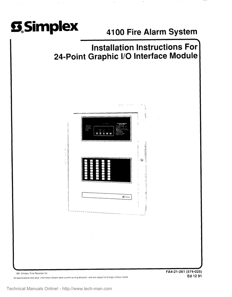 Simplex 4100 Installation Manual