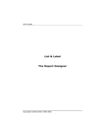 List & Label Designer User Manual | Manualzz