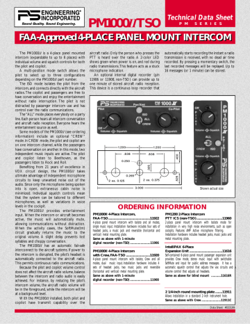 PS Engineering PM1000II INTERCOM Datasheet | Manualzz