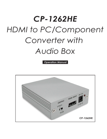 Cypress CP-1262HE Operation Manual | Manualzz