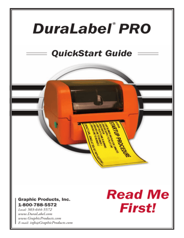 DuraLabel PRO QuickStart Guide | Manualzz