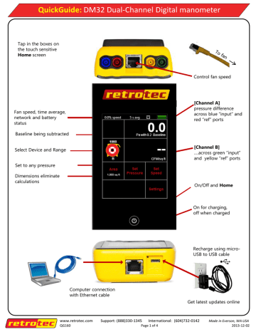 Retrotec DM32 Gauge Quick Guide | Manualzz