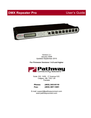 DMX Repeater Pro User’s Guide | Manualzz