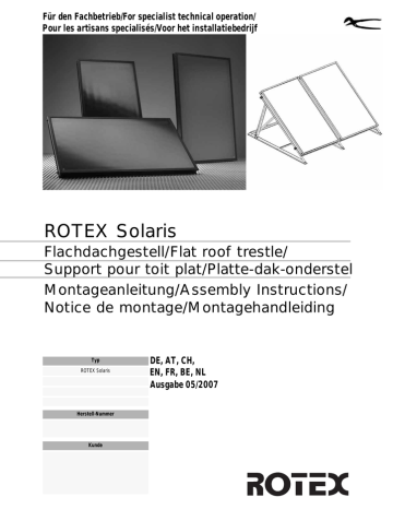 ROTEX Solaris flat roof trestle Assembly Instructions | Manualzz