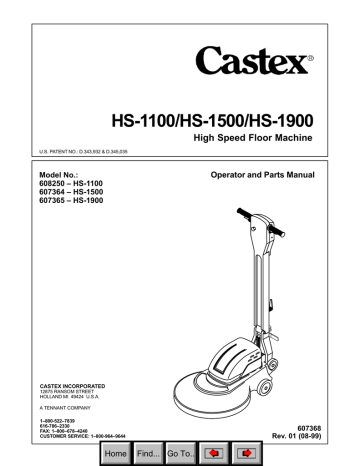 Castex HS-1500 Operator And Parts Manual | Manualzz