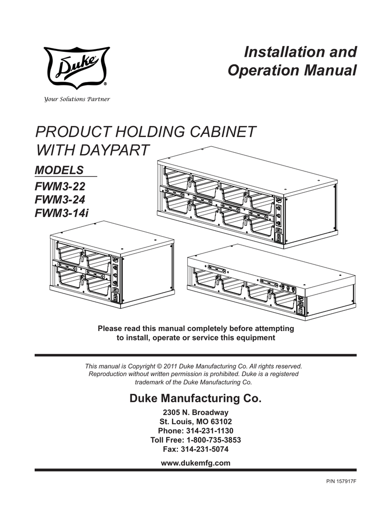 Duke Product Holding Cabinet Manual | Cabinets Matttroy