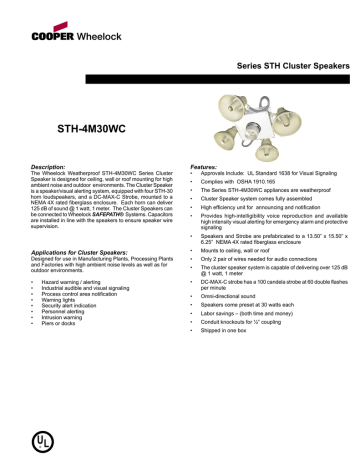 Cooper Wheelock STH-4M30WC Specification | Manualzz