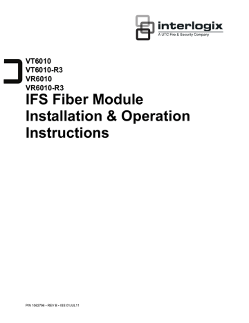 IFS Fiber Module VT6010 R3 & VR6010 R3 Installation and Operation ...