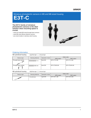 Omron E3T-C Datasheet | Manualzz