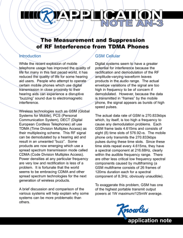TDMA Phones Application Note | Manualzz