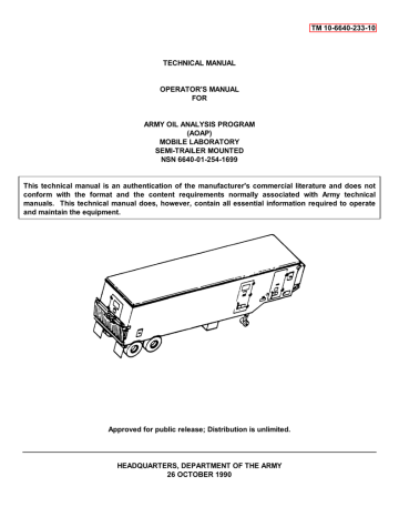 Army Oil Analysis Program Mobile Laboratory Technical Manual | Manualzz