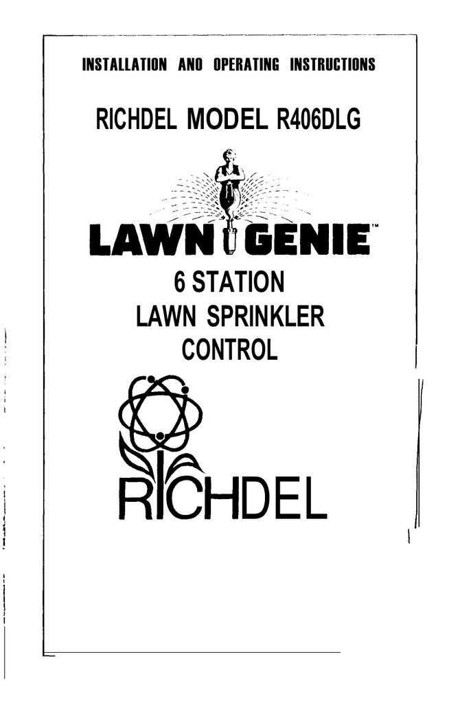 Lawn Genie Richdel R406DLG Controller | Manualzz