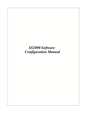 SS2000 SM Siren System Configuration Manual | Manualzz