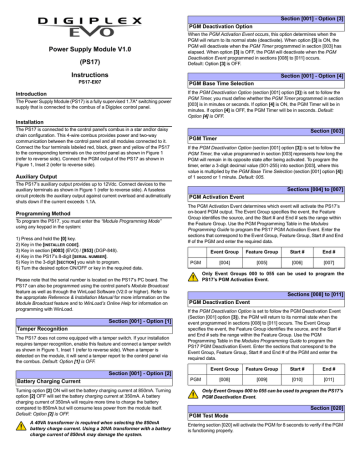 Paradox Digiplex Evo PS17 Installation Guide | Manualzz