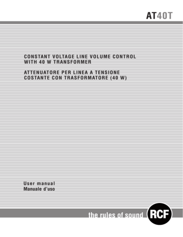 line volume control AT 40T User manual | Manualzz