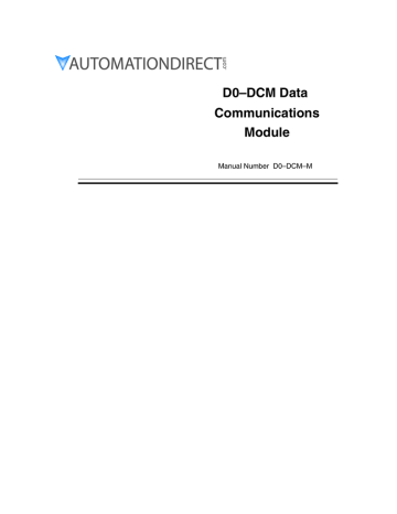 Data Communications Module D0-DCM Manual | Manualzz