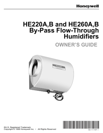Honeywell HE220B, HE260A, HE260B Manuel du propriétaire | Manualzz