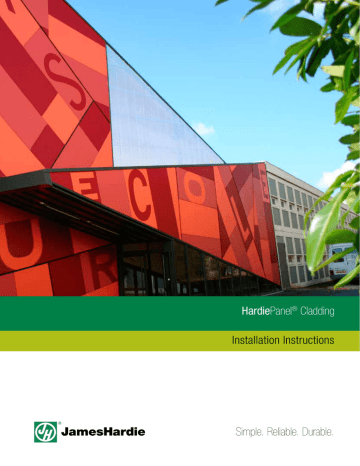 HardiePanel Cladding Installation Instructions | Manualzz